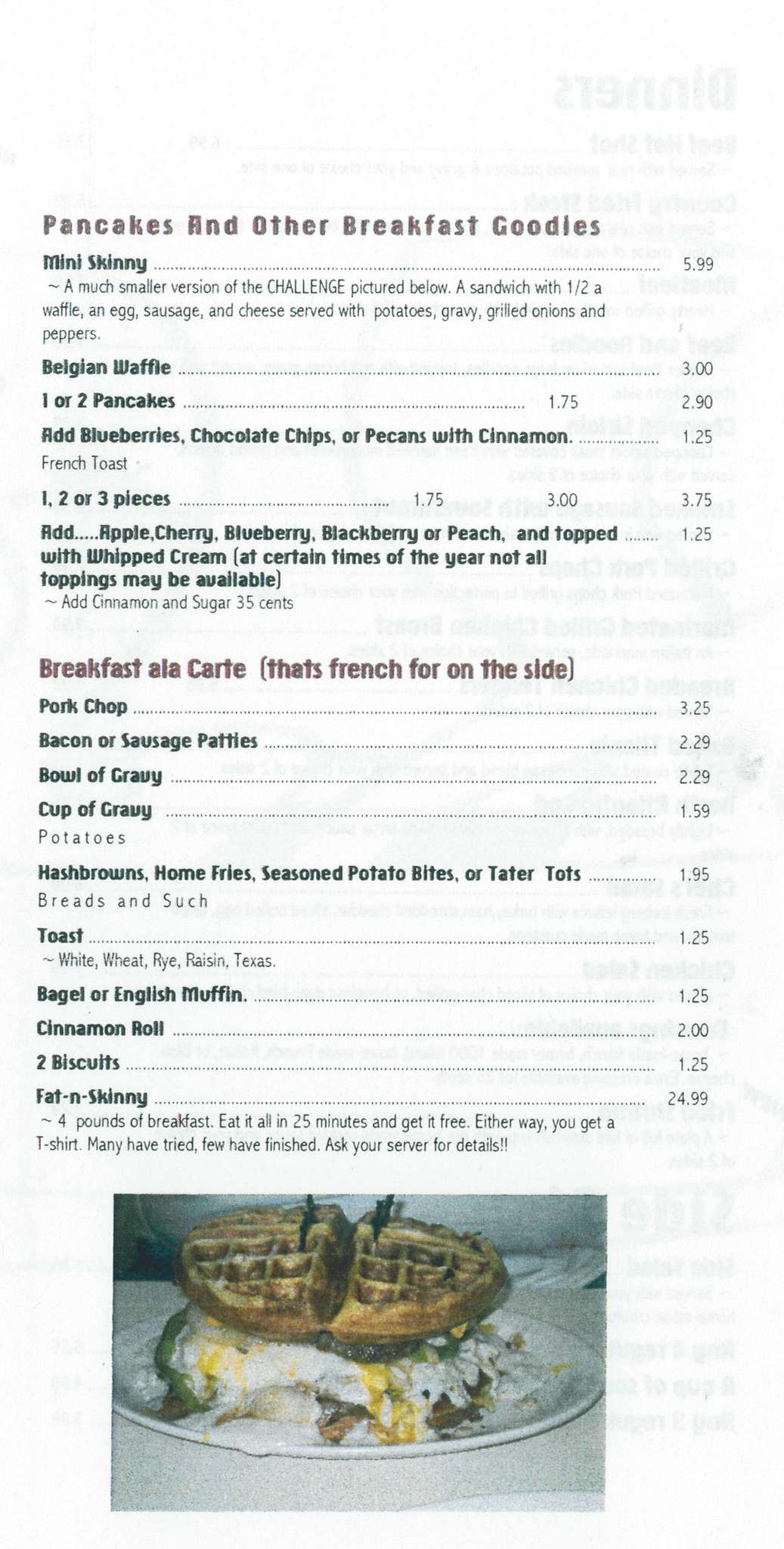 Menu at K J's Restaurant, Germantown