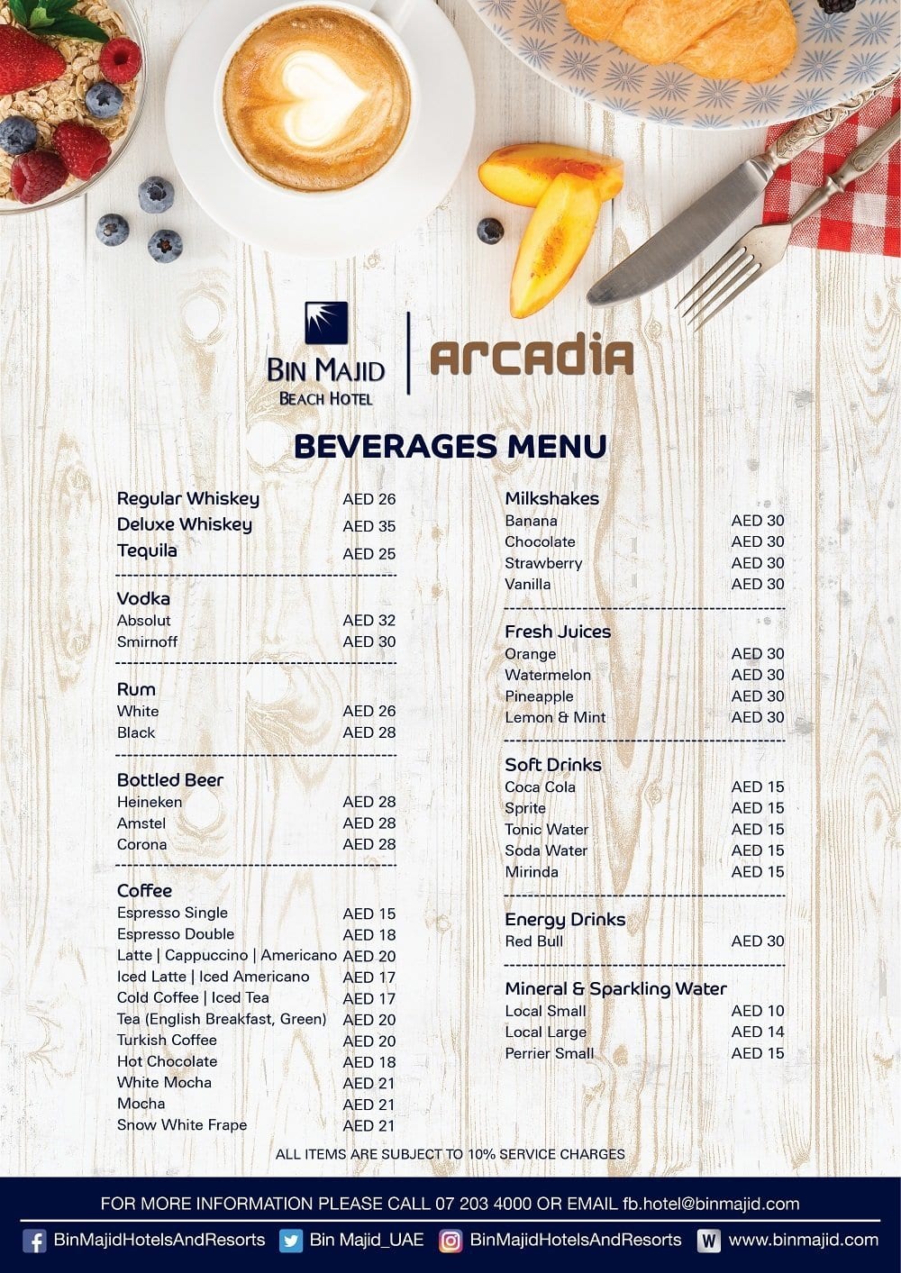 Arcadia - Beach Hotel by Bin Majid Menu - Zomato
