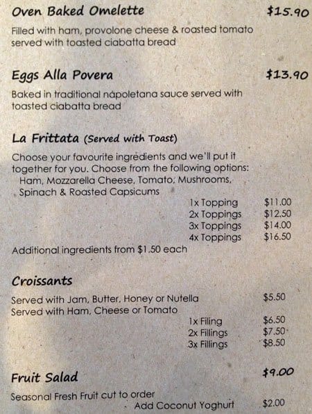 Menu at Sfizio Cucina restaurant, Norwood