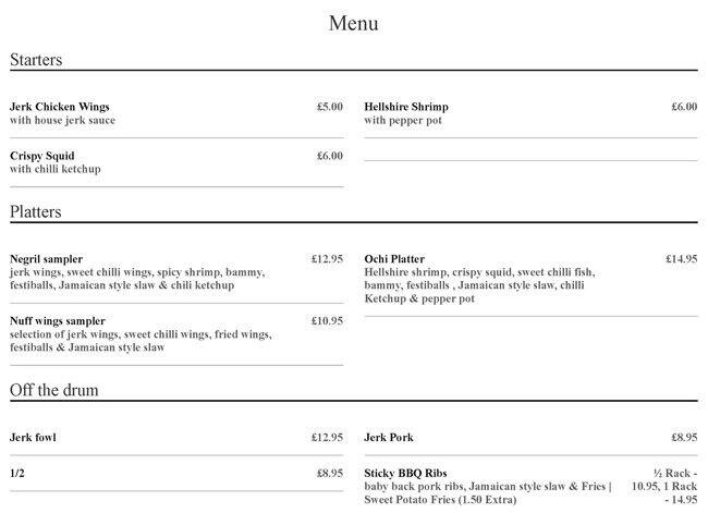 Menu at The Dutchie pub & bar, Croydon, 3 The Arcade