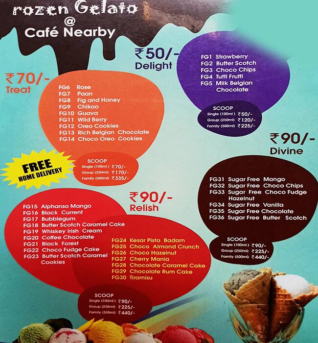 Menu at Frozen Gelato - Ice Creams And Shakes, Pune
