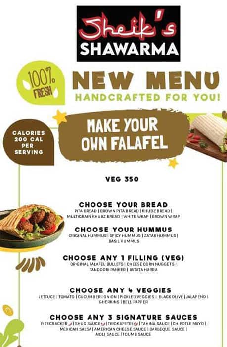 Menu of Sheik's Shawarma, Marol, Mumbai