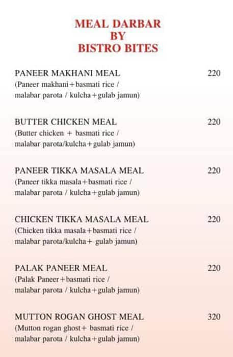 Menu of Meal Darbar By Bistro Bites, Virar, Mumbai