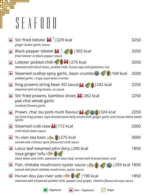 Menu at House of Ming - The Taj Mahal Hotel, New Delhi