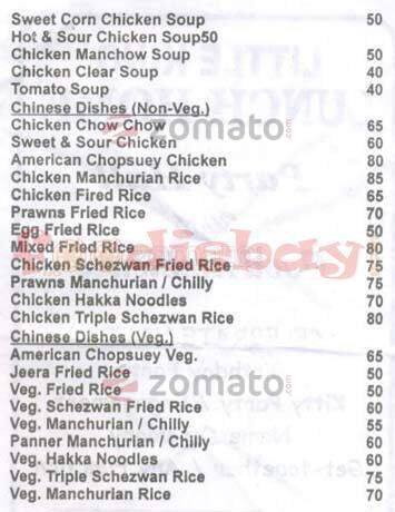 Menu at Little King, Mumbai, Near MiraBhayander Nagar Palika