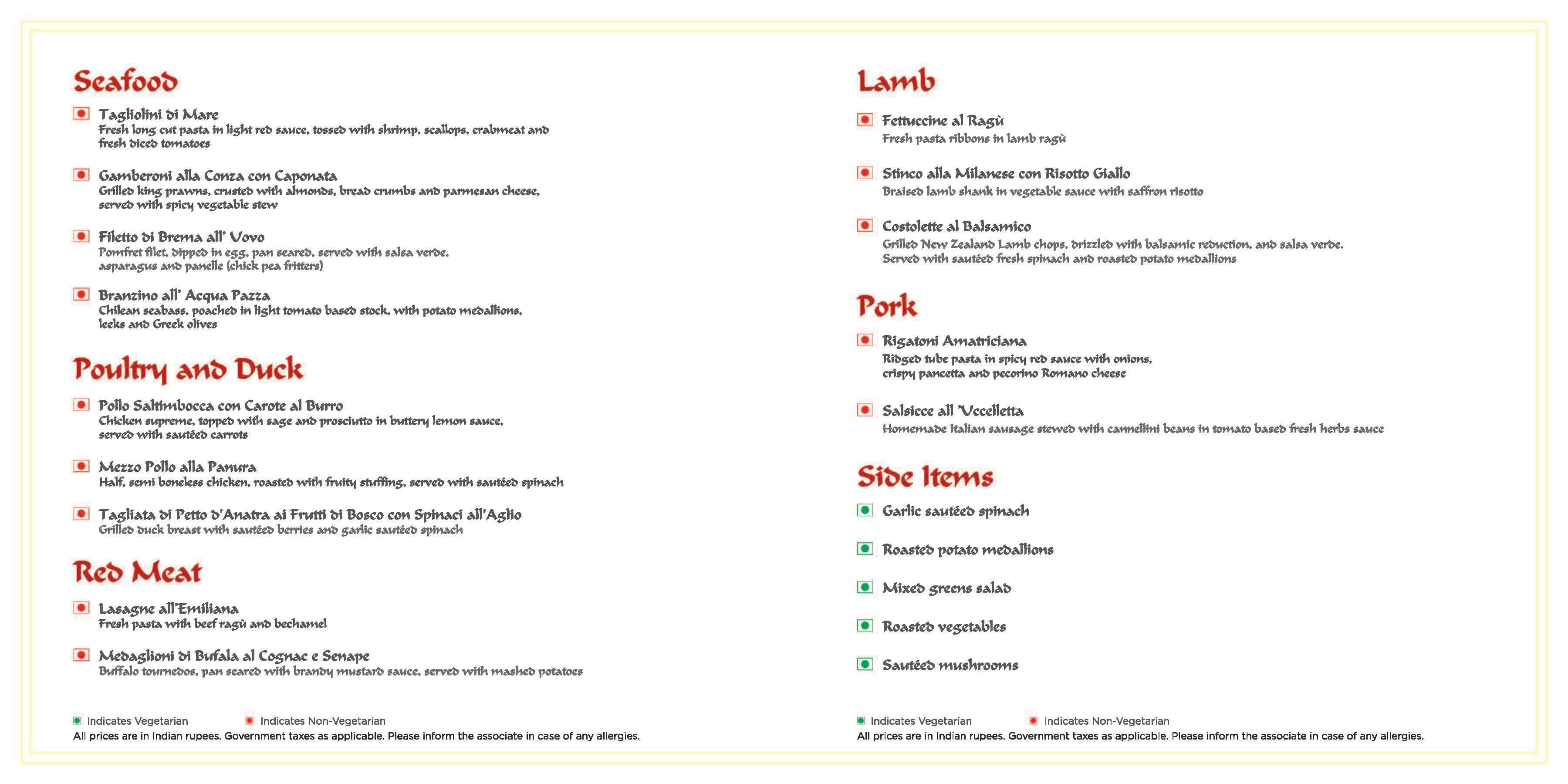 Menu at Tea Lounge, Chennai, Taj Coromandel