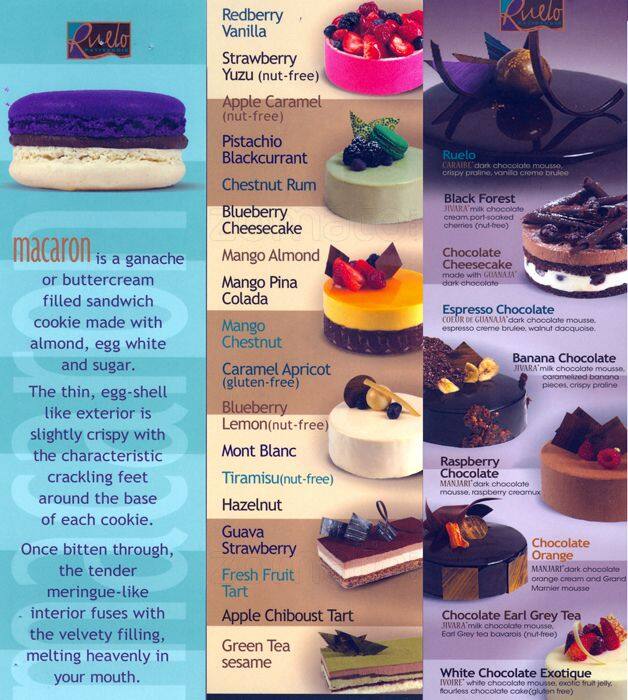 Menu at Ruelo Patisserie cafe, Toronto, 463 McNicoll Avenue