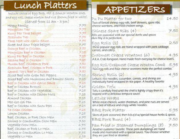Menu at Golden Stix restaurant, Conifer