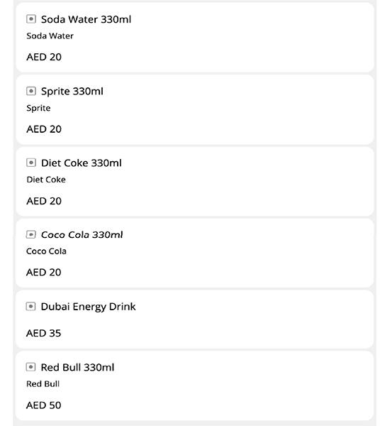 Menu at Al Rahala Restaurant - Bin Majid Beach Hotel, Ras Al-Khaimah