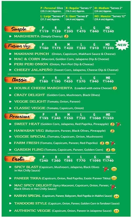 Menu of La Milano Pizzeria, Vastrapur, Ahmedabad