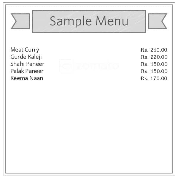 Menu of Pal Dhaba, Hathi Gate, Amritsar