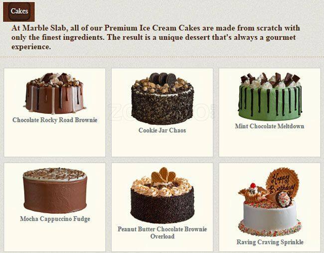 Menu at Marble Slab Creamery desserts, Charlotte, Rea Rd C