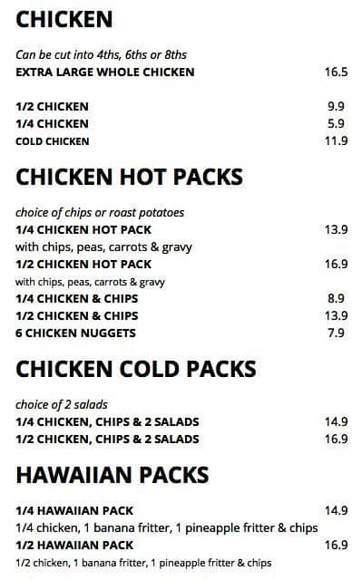 Menu at Colonel Chicken Shop fast food, Colonel Light Gardens