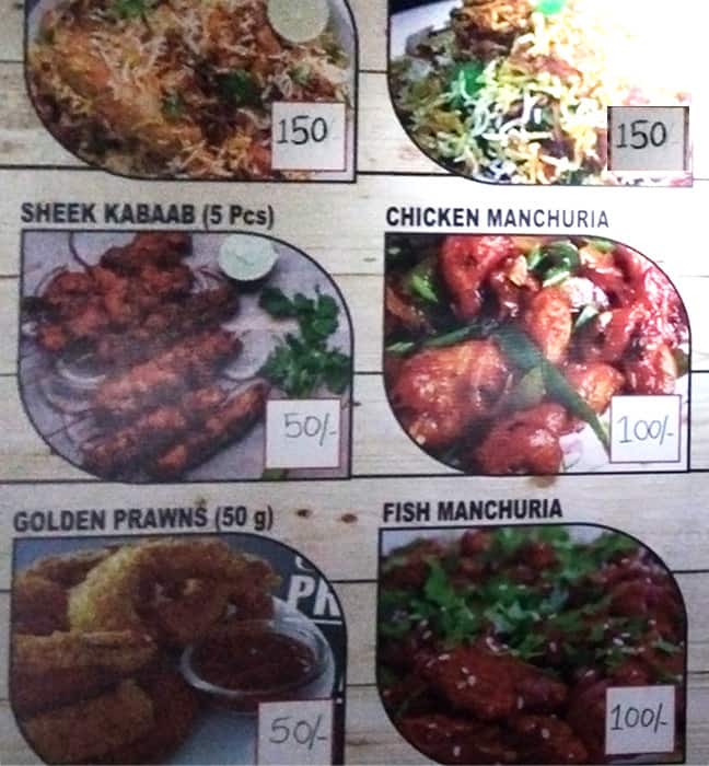 Menu of Hotel Lazeez, Krishna Lanka, Vijayawada