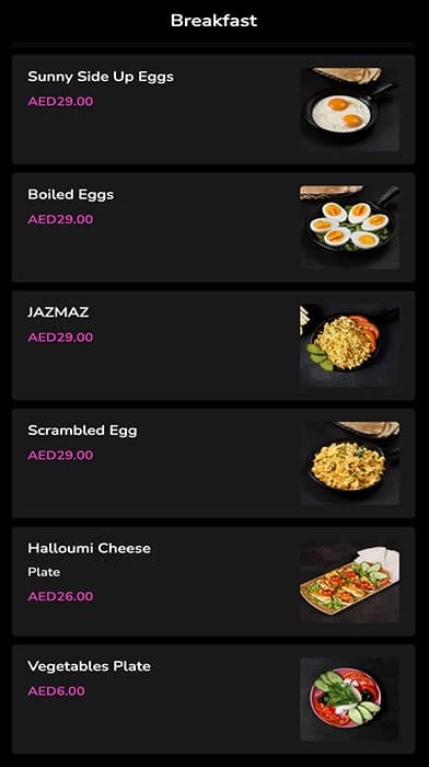 Menu of Nabi Cafe, Business Bay, Dubai