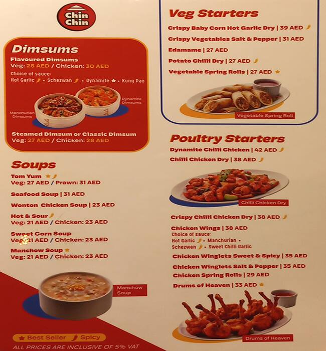 Chin chin menu store