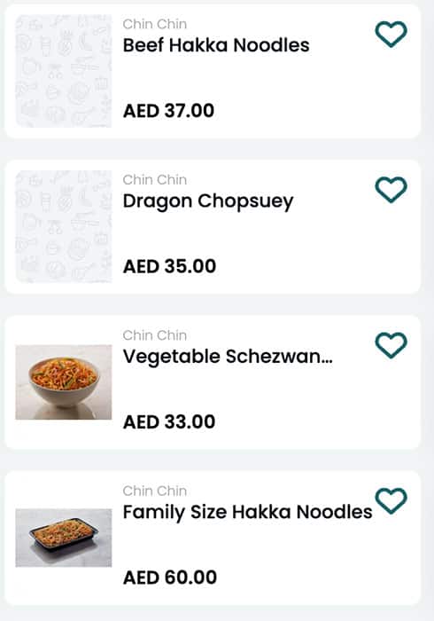 Menu at Chin Chin - Chinese, Asian & Noodles restaurant, Dubai, Shop 4