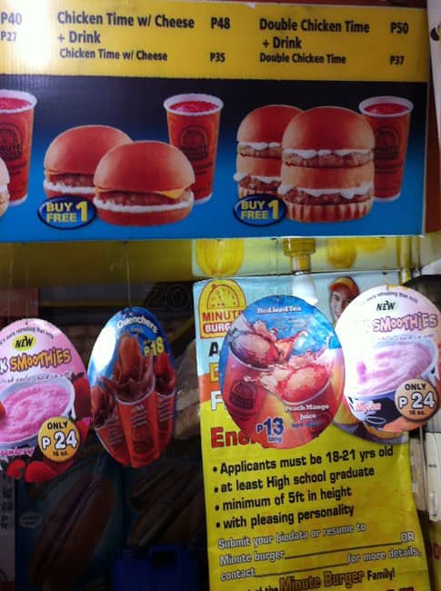 Menu at Minute Burger, Quezon City, HolyCross