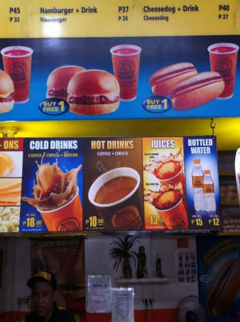 Menu at Minute Burger restaurant, Parañaque, Quirino Ave