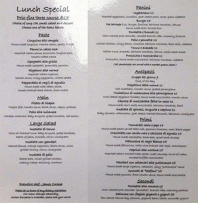 Bocca Menu, Menu untuk Bocca, Gramercy-Flatiron, New York City ...