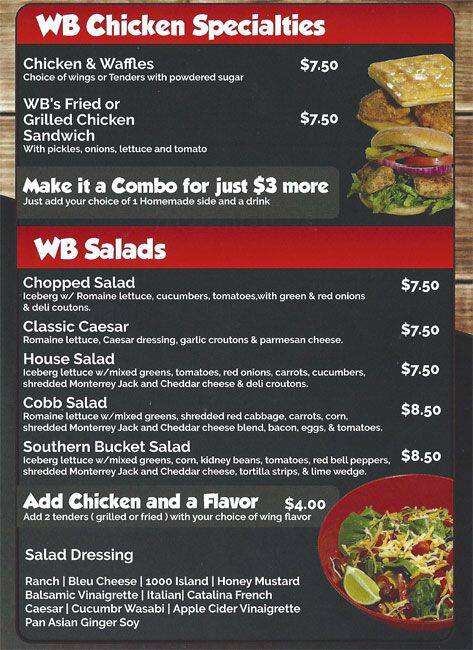 Menu at Wing Bucket restaurant, Dallas, Main St #100