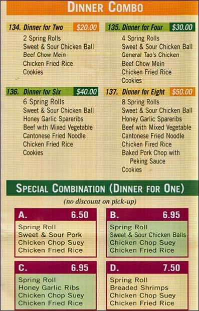 Menu au Wing Sun Chinese Restaurant, Mississauga