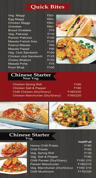 Menu of Hunger Junction, DLF Phase 1, Gurgaon