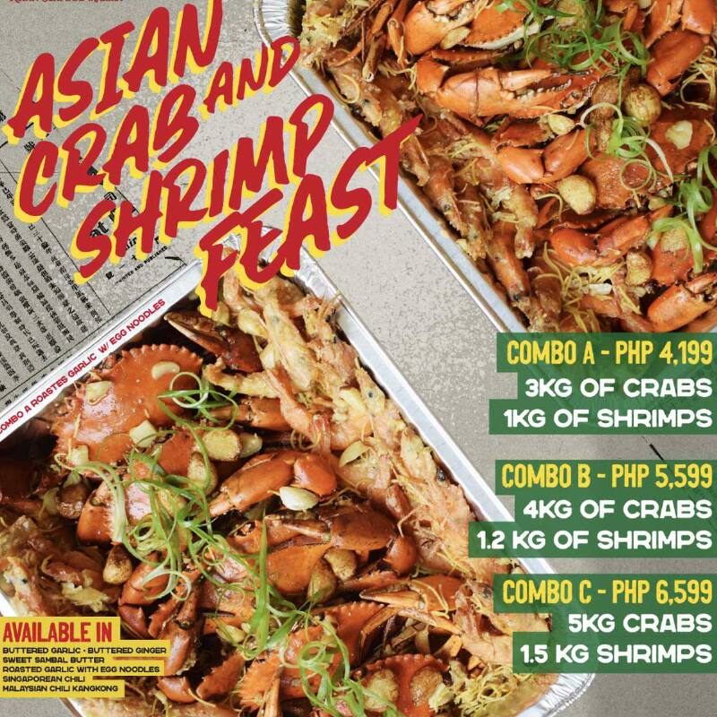 Menu at Crustasia Asian Seafood Market restaurant, Pasay