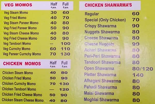 Menu of Royal Shawarma, Kamothe, Navi Mumbai