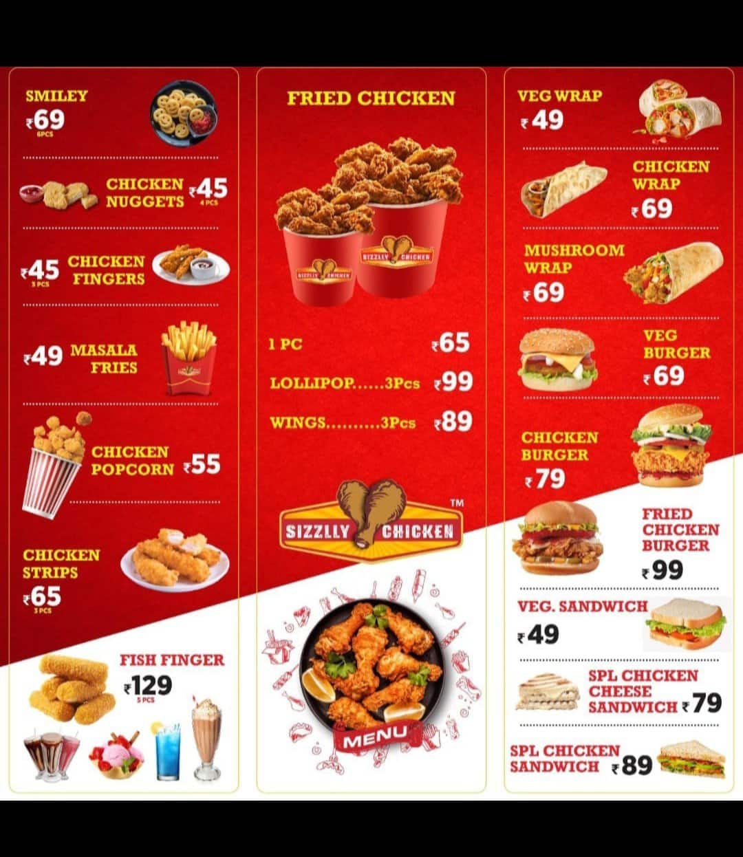 Menu of Sizzlly Chicken, Varthur Main Road, Whitefield, Bangalore