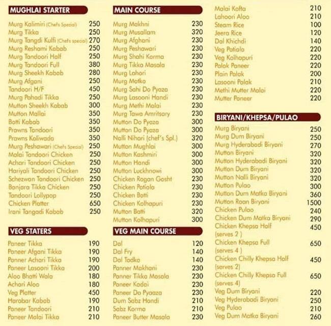 Menu of The Smokin Wok, Powai, Mumbai