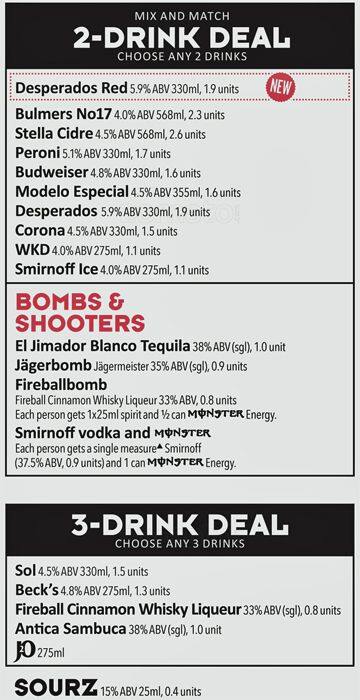 Menu at The Beehive - JD Wetherspoon pub & bar, London, 407-409 Brixton Rd
