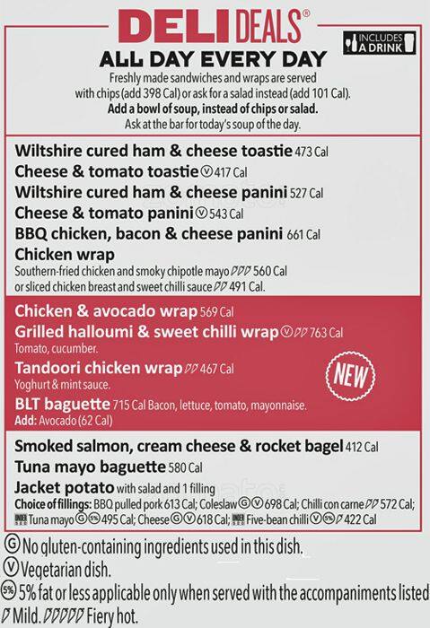 Menu at The Beehive - JD Wetherspoon pub & bar, London, 407-409 Brixton Rd