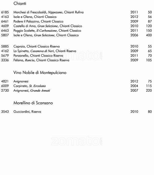 Menu at Fiola Mare restaurant, Washington