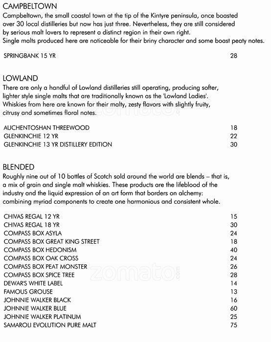 Menu at Fiola Mare restaurant, Washington