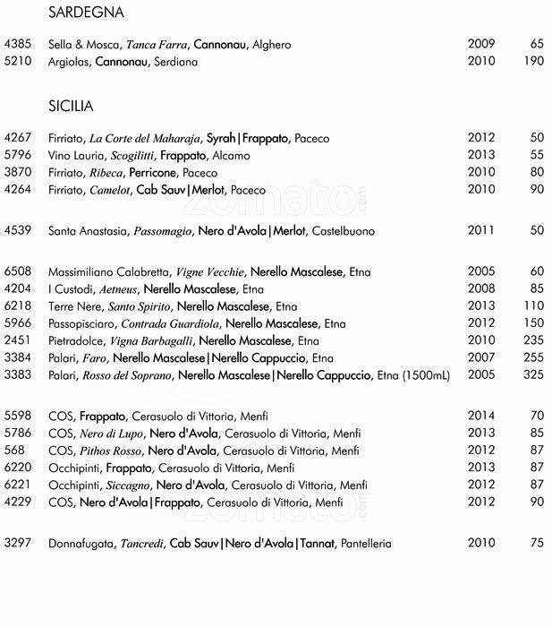 Menu at Fiola Mare restaurant, Washington