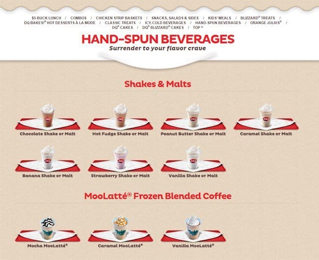 Menu at Dairy Queen fast food, Baytown, W Baker Rd