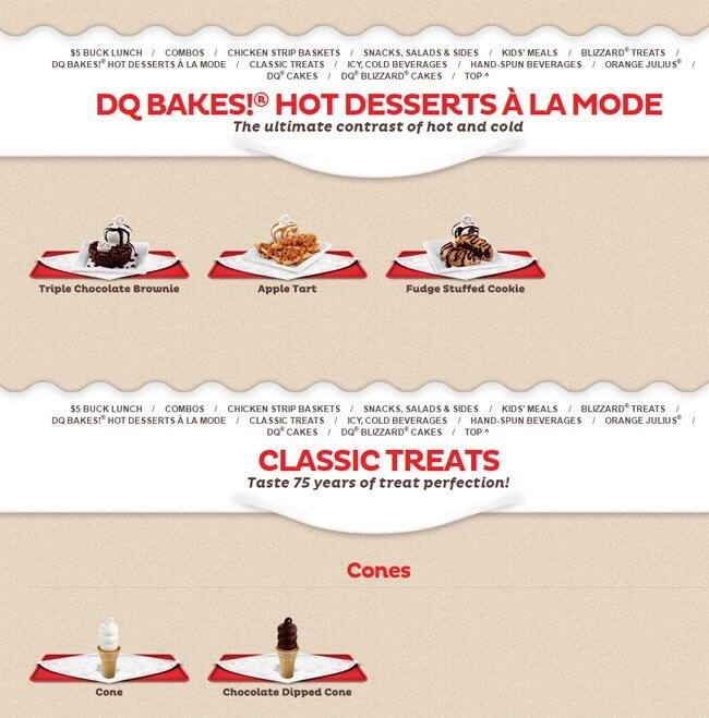 Menu at Dairy Queen fast food, Baytown, W Baker Rd