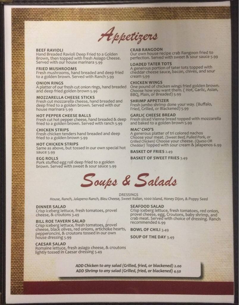 Menu at Time Out Lounge pub & bar, Alton