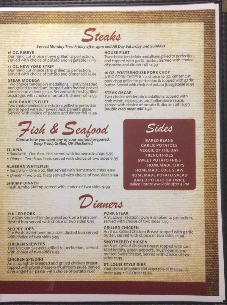 Menu at Time Out Lounge pub & bar, Alton