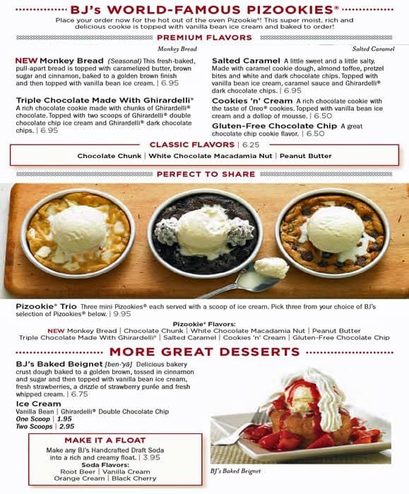 Menu at BJ's Restaurant & Brewhouse, Avon, Rockville Rd