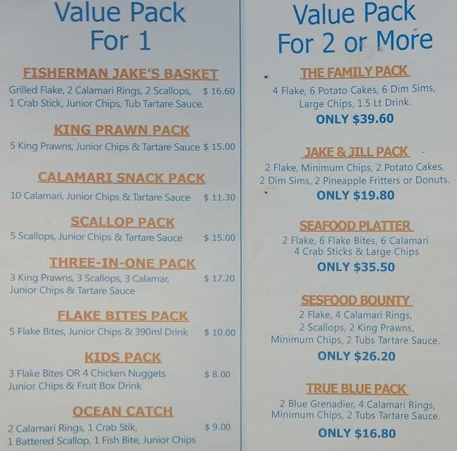 Menu at Flakey Jakes Dingley fast food, Dingley Village