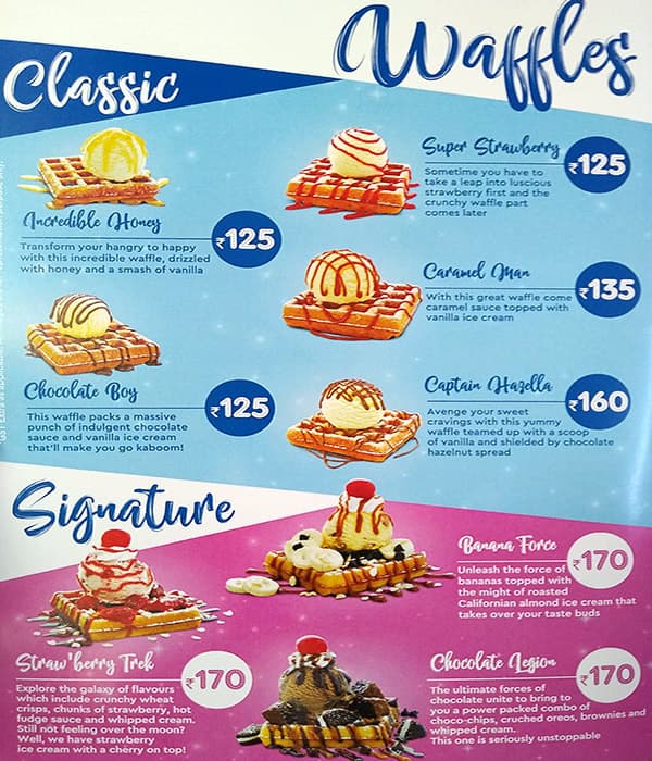 Menu at Baskin Robbins, Gurugram, Near 42-43 Metro Station