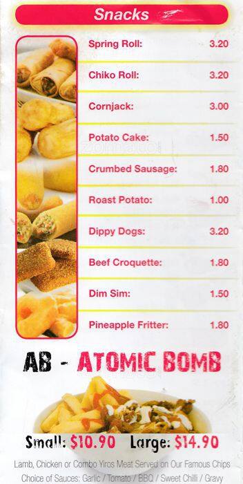 Menu at Fat Chicken restaurant, Plympton, 230 Anzac Highway Plympton