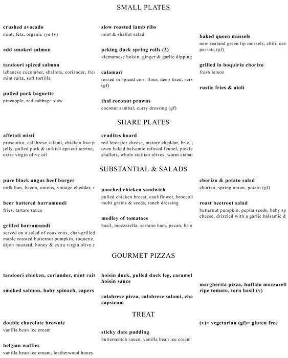 Menu at The Breakwater restaurant, Sorrento, Sorrento Quay Hillarys ...