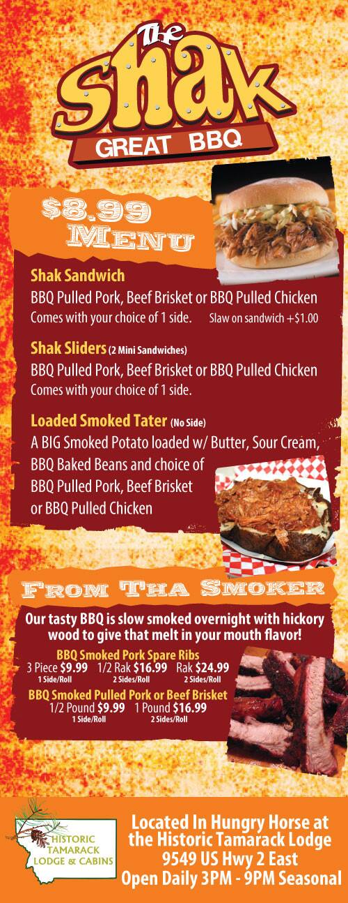 Menu at Off The Beaten Path Saloon pub & bar, Hungry Horse