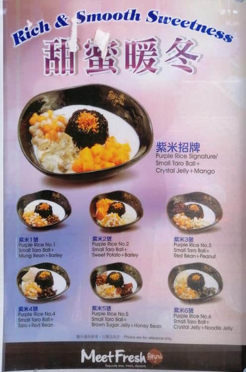 Menu at Meet Fresh restaurant, Wellington