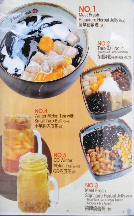 Menu at Meet Fresh restaurant, Wellington