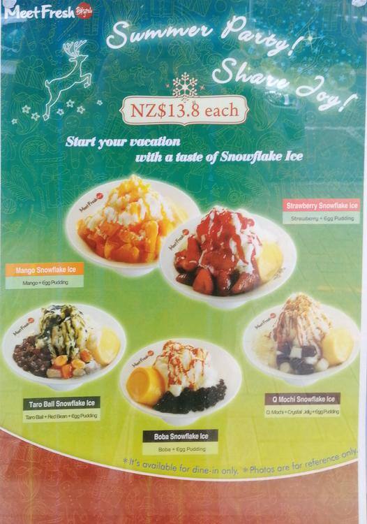 Menu at Meet Fresh restaurant, Wellington