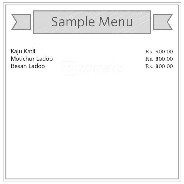 Menu of Sai Sweets, Chembur, Mumbai